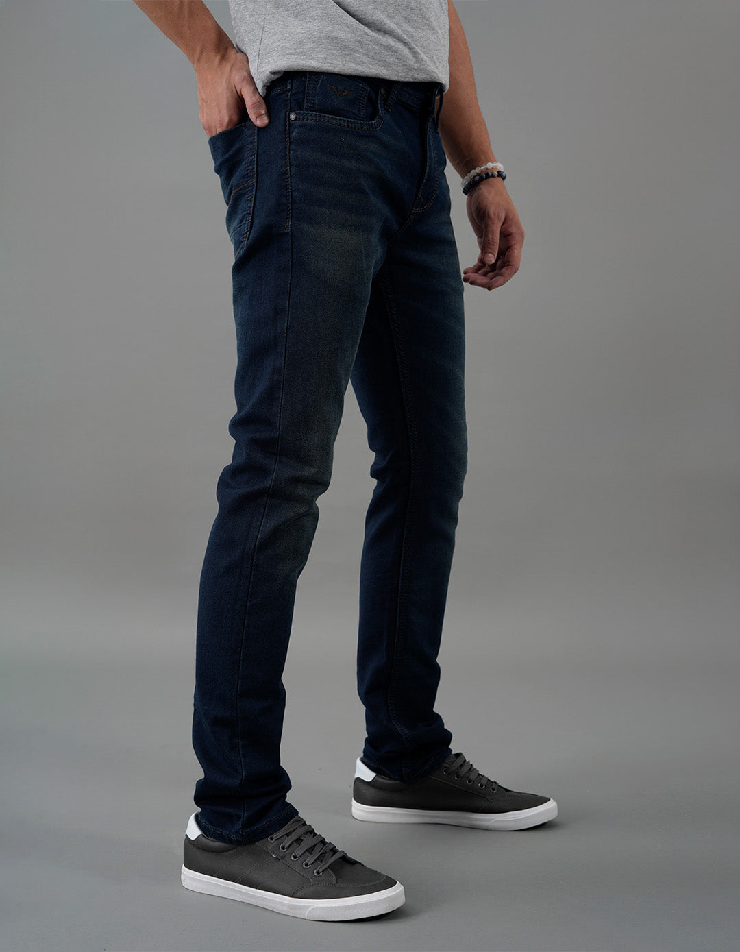 Dk Blue 5 Pocket Mid-Rise Slim Straight Fit Jeans – ROOKIES