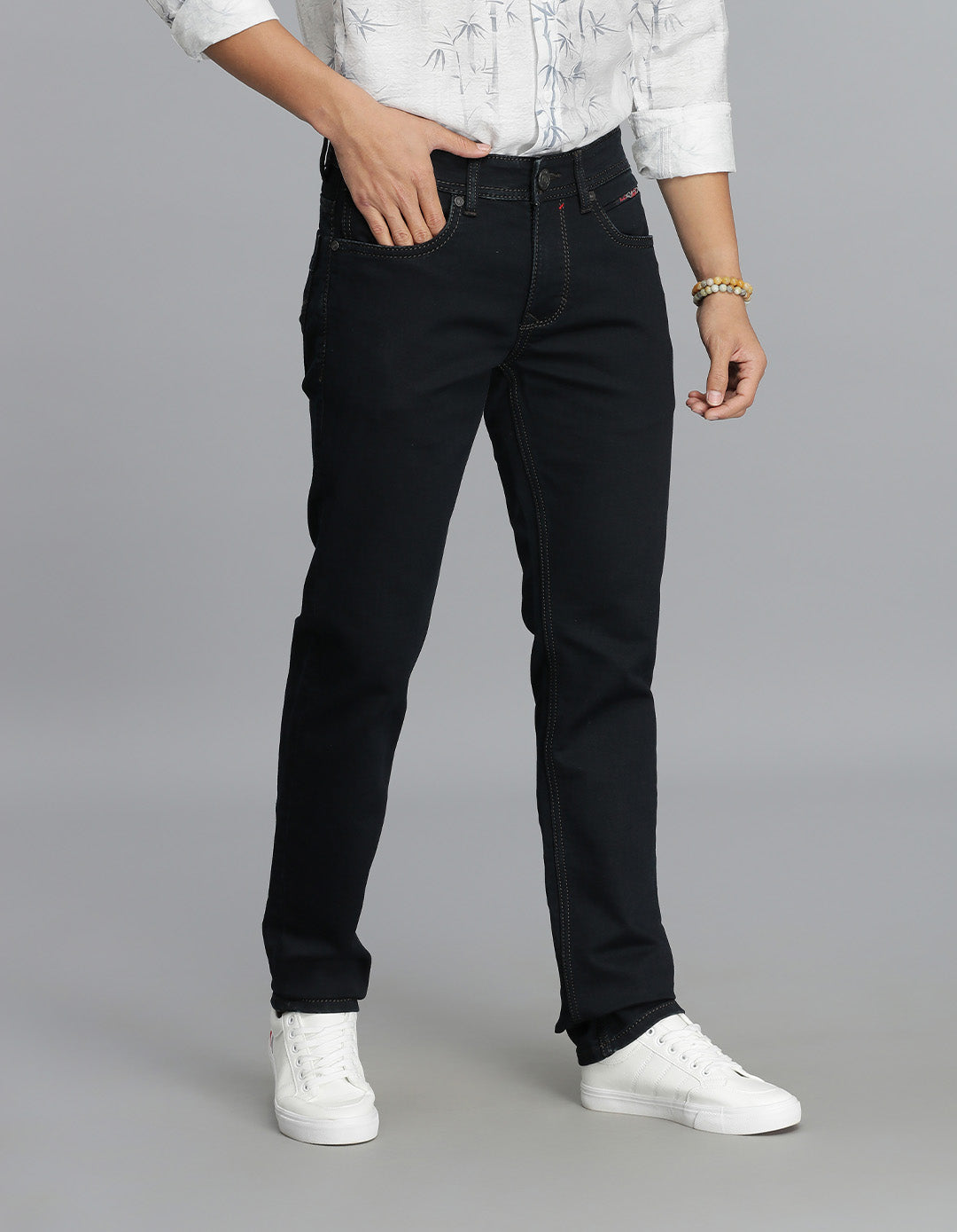 Dk Blue 5 Pocket Mid-Rise Slim Straight Fit Jeans – ROOKIES