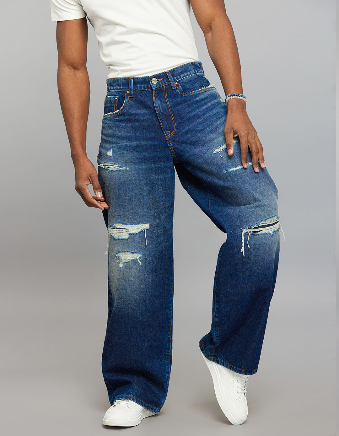 Dark Blue Extra Loose Fit Jeans – ROOKIES