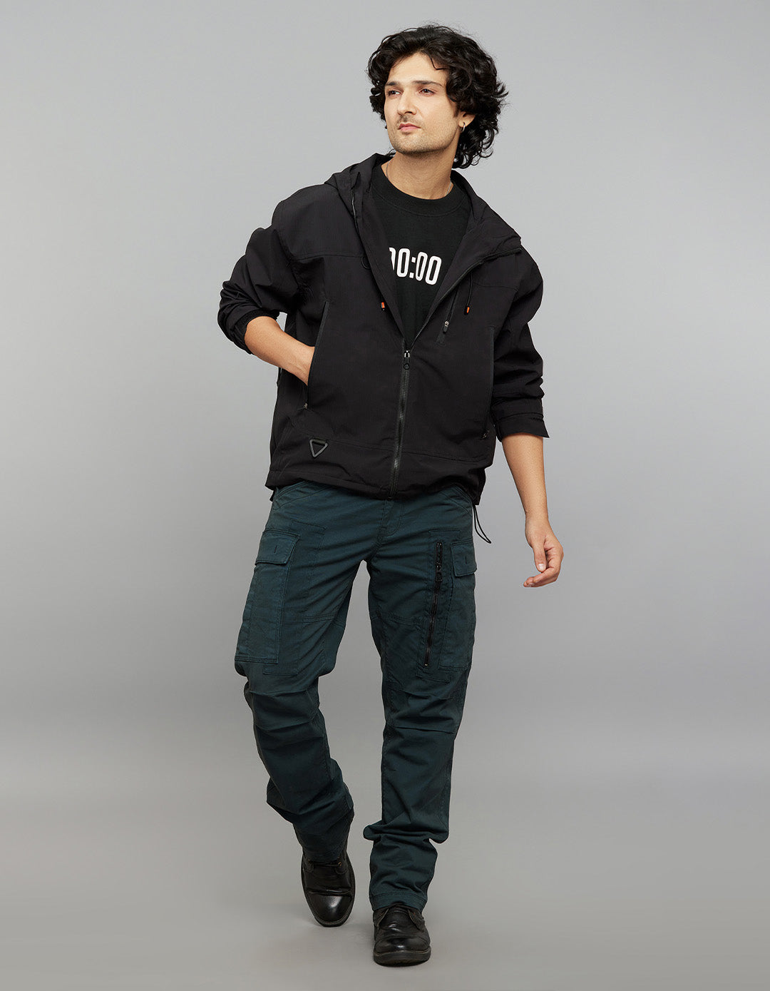 Black Zipper Front Closure Long Sleeves Utility Jacket – ROOKIES