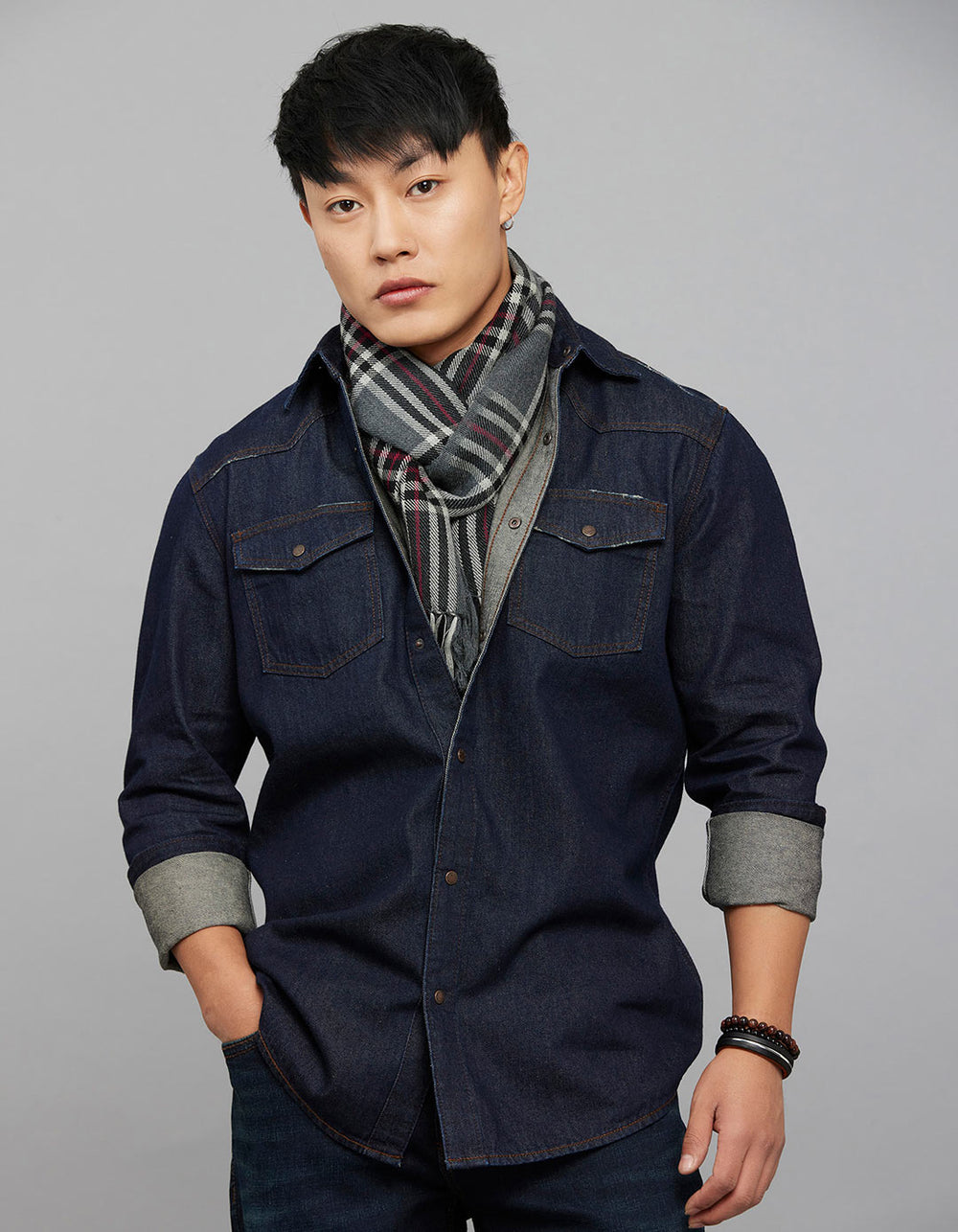 Dark Blue Full Sleeves Denim Shirt – ROOKIES