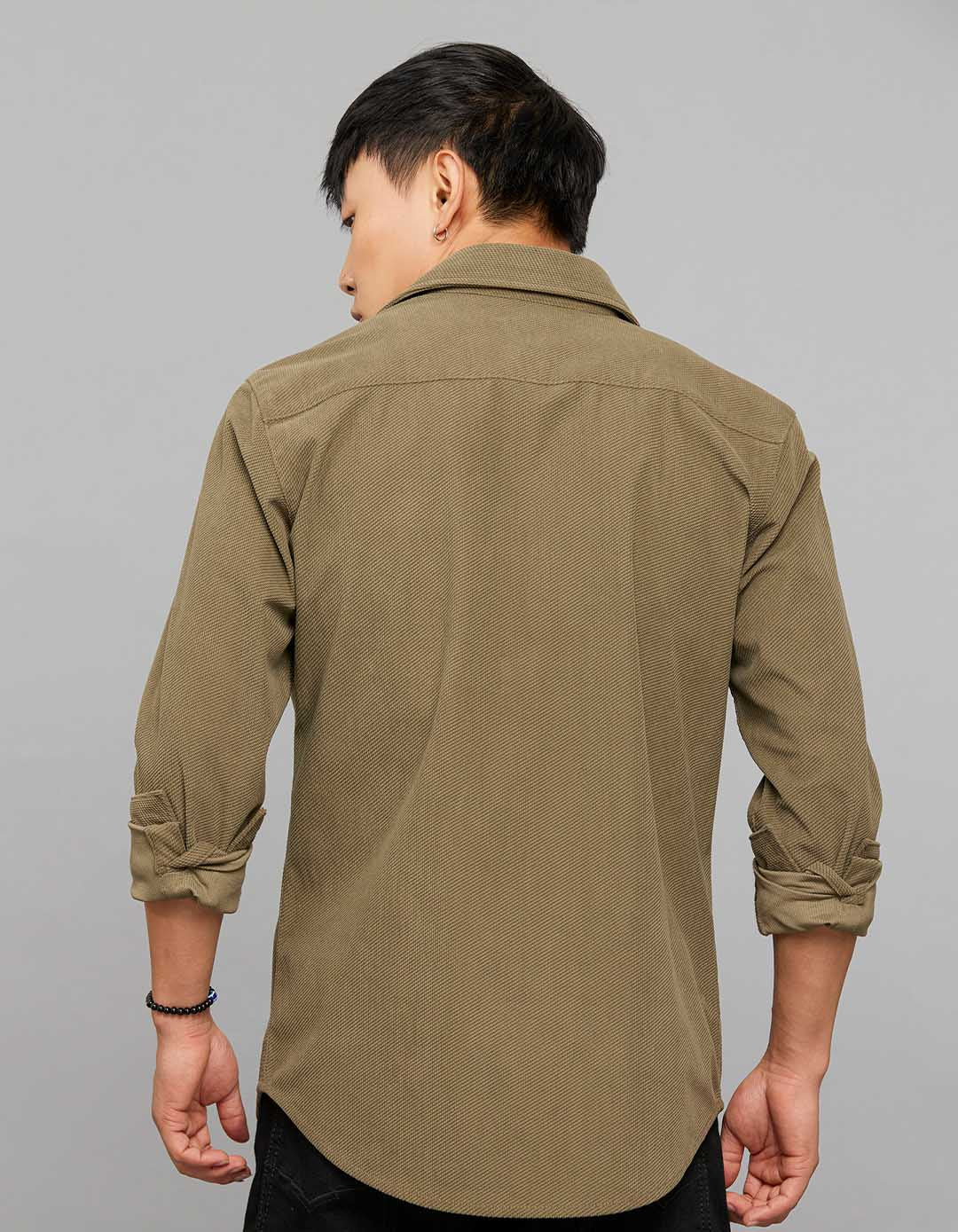 Olive Full Sleeves Button Front Closure Shacket – ROOKIES